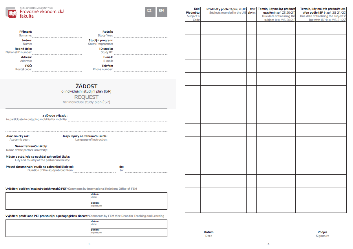 ISP and Subject Recognition - Faculty of Economics and Management CULS ...